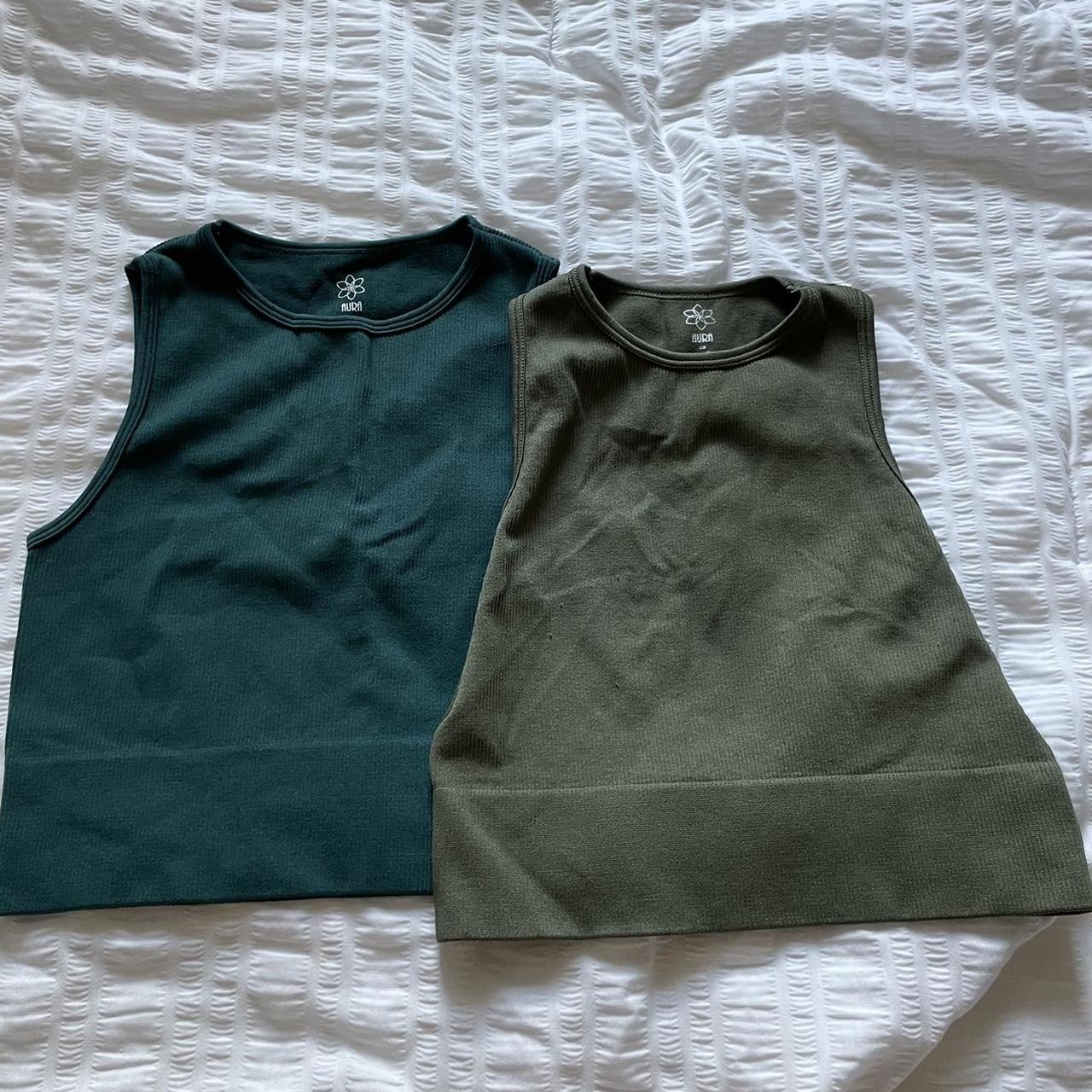 2 green tanks from TJ Maxx Both size: S/M BOTH for... - Depop