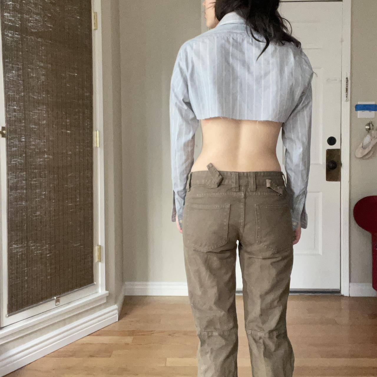 Raw hem cropped button down. Inspired by Miu Miu,... - Depop