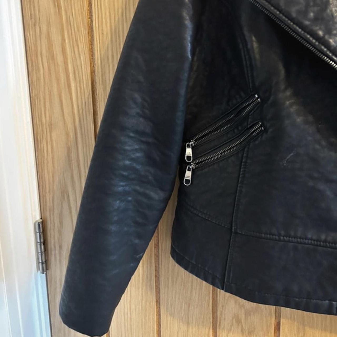 Steve Madden Leather Jacket with Faux Fur Excellent... - Depop