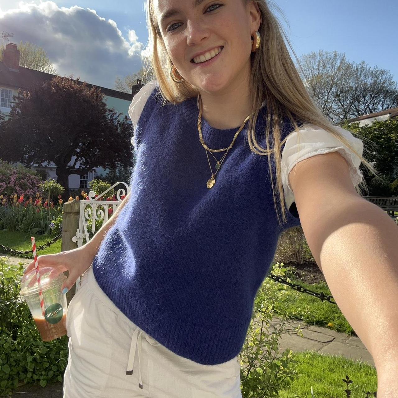 COS Women's Blue Vest | Depop