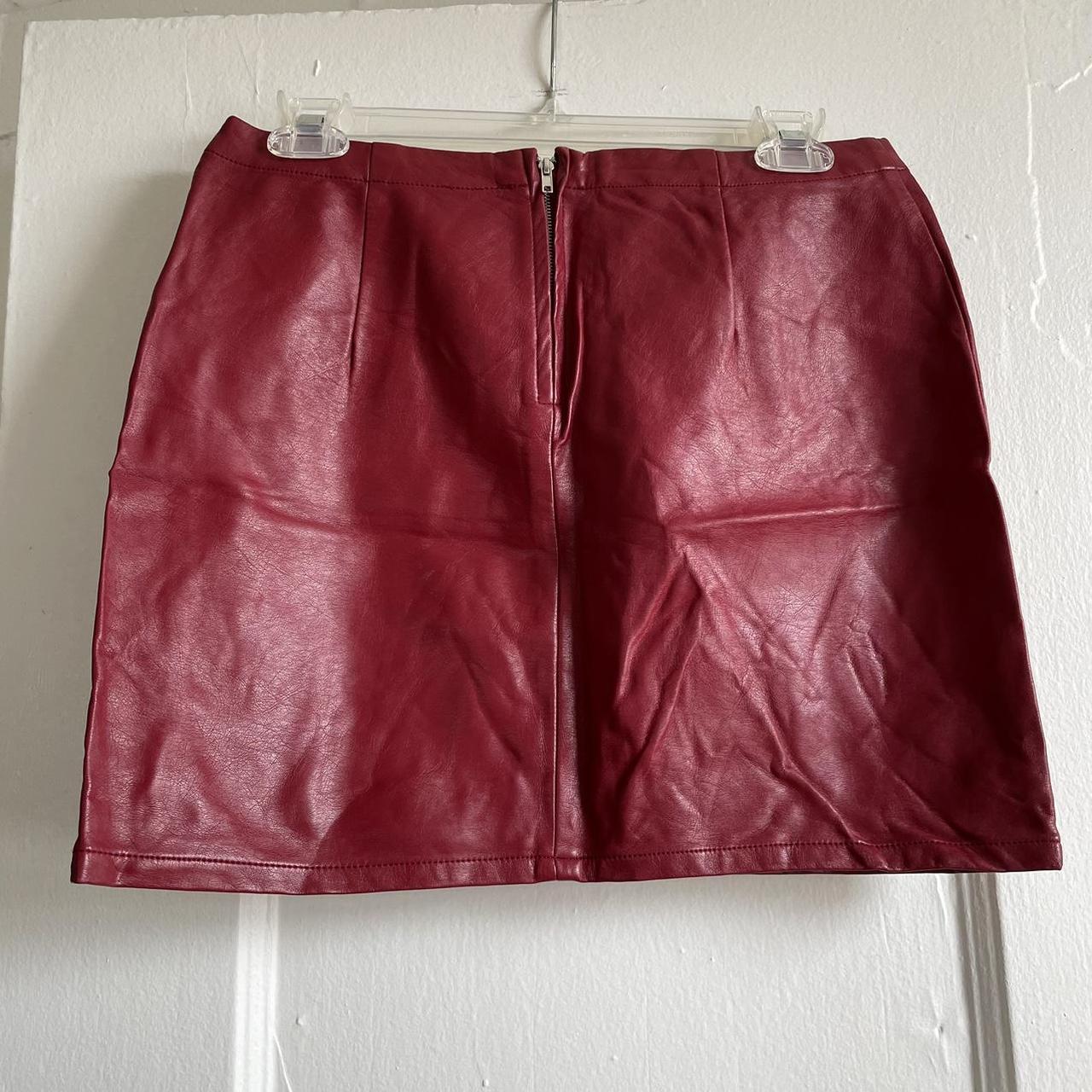 Forever 21 red pleather mini skirt Women’s size... - Depop