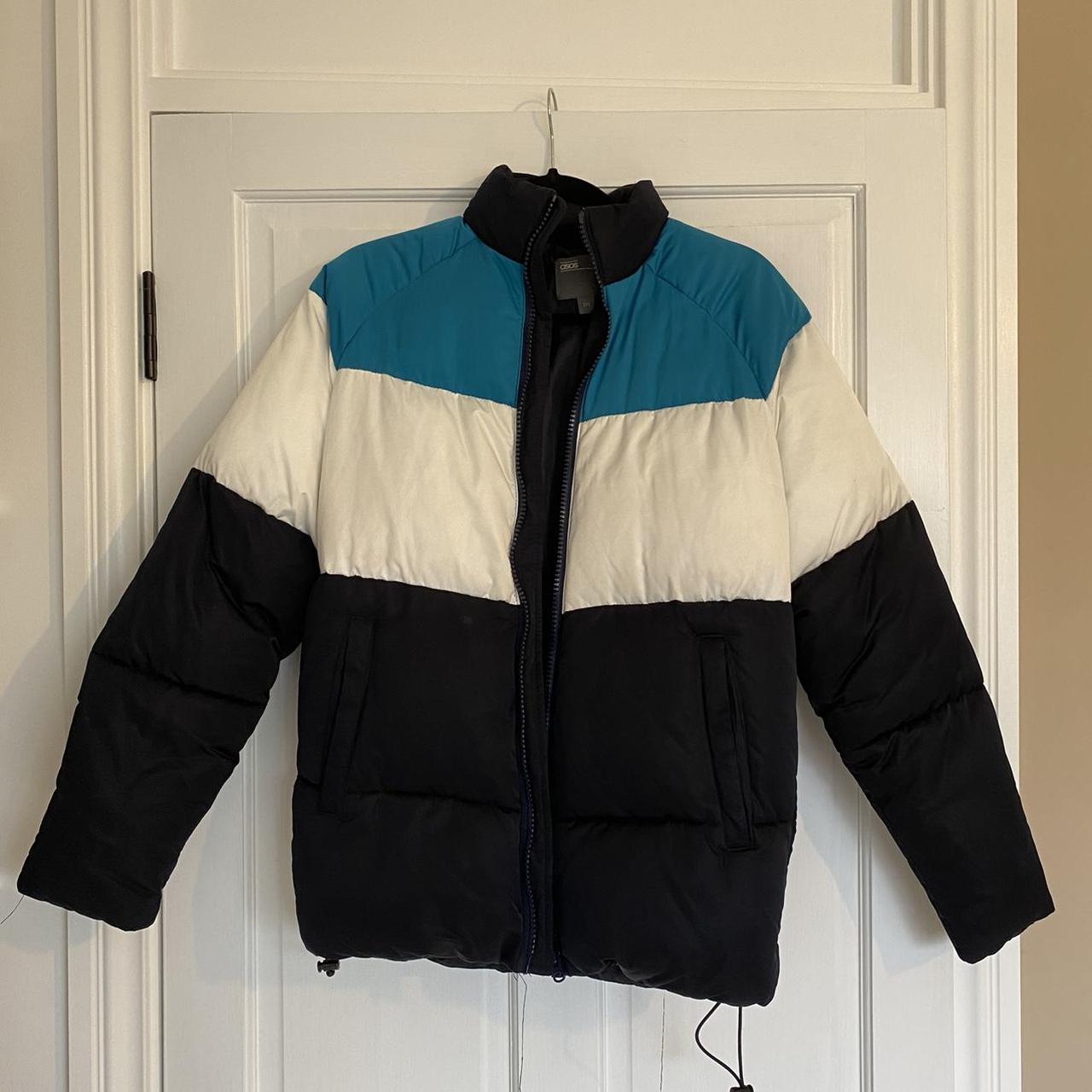 Retro puffer jacket. Asos mens 2XS, not worn much... - Depop