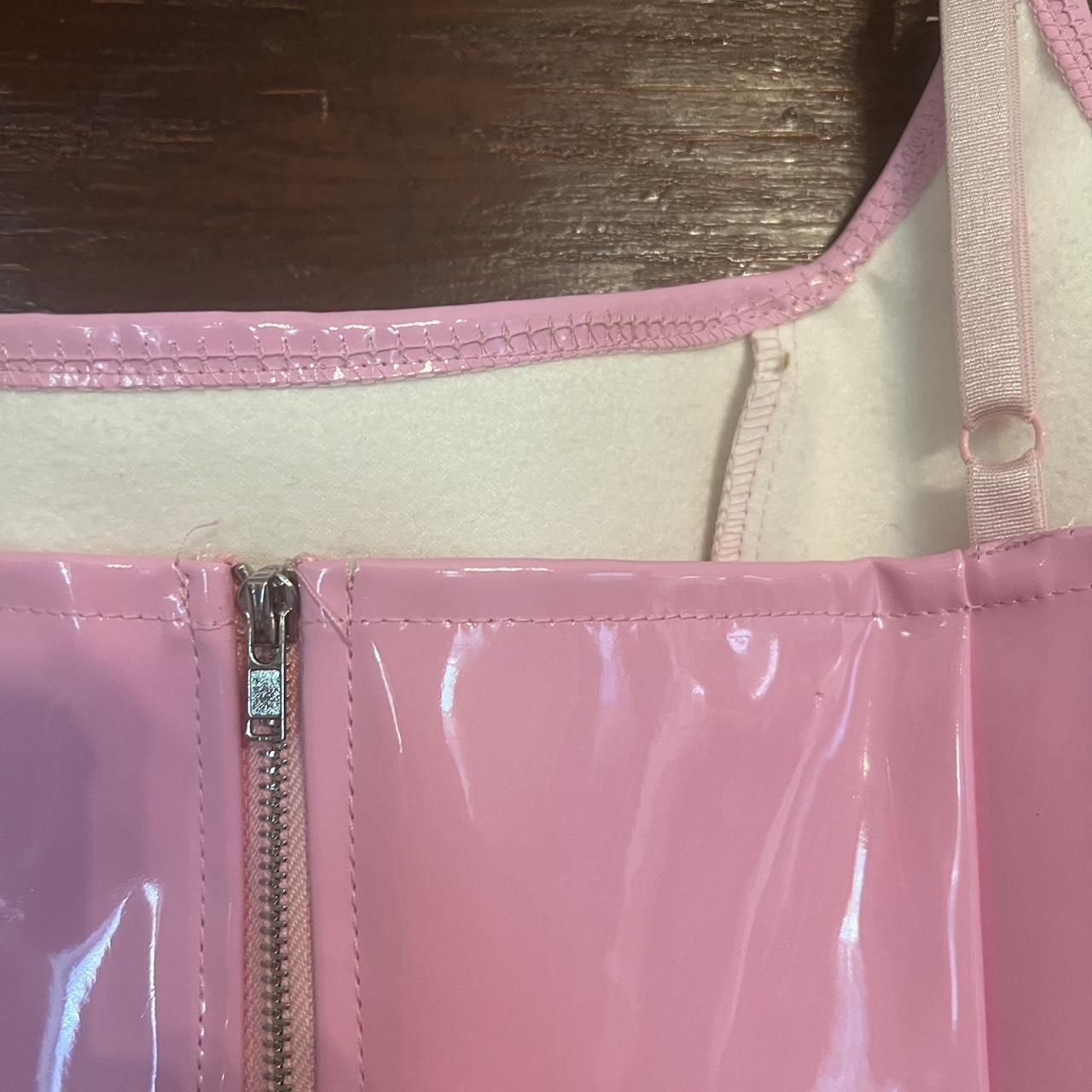 Bubblegum Pink Pvc Dress soft lined zipper down the... - Depop