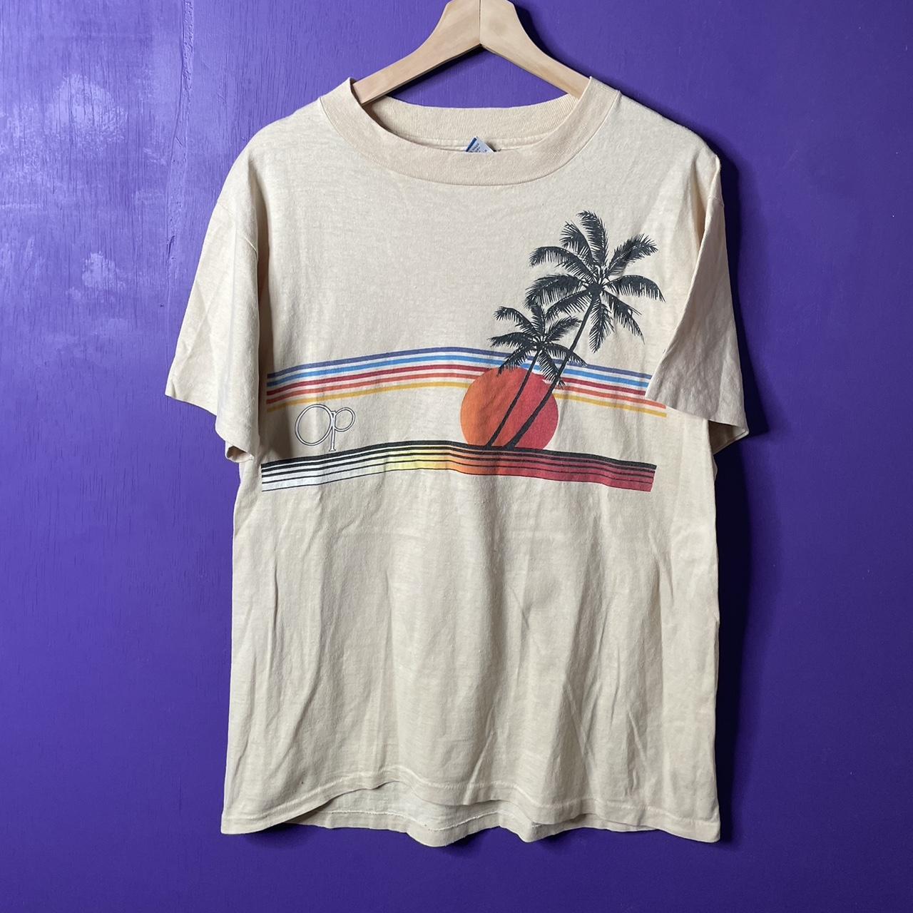 Vintage 80s Ocean Pacific beach t-shirt. Is in... - Depop