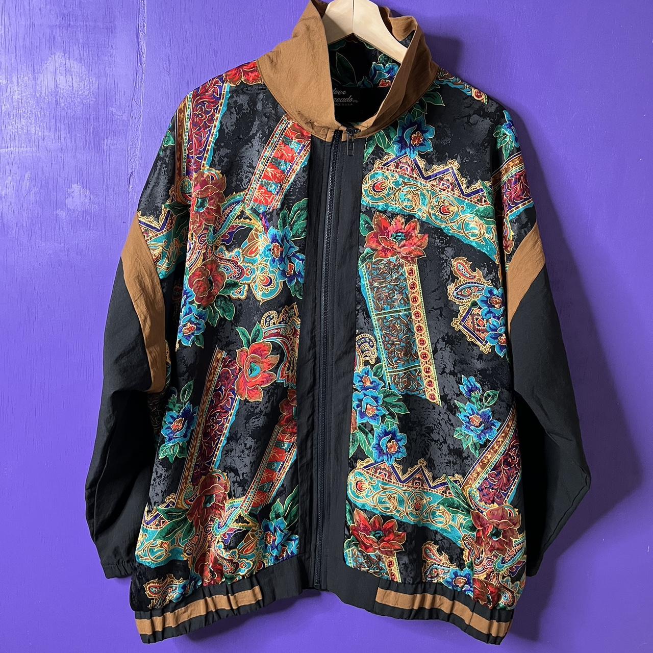 Vintage 90s Versace style AOP light jacket. Is in... - Depop