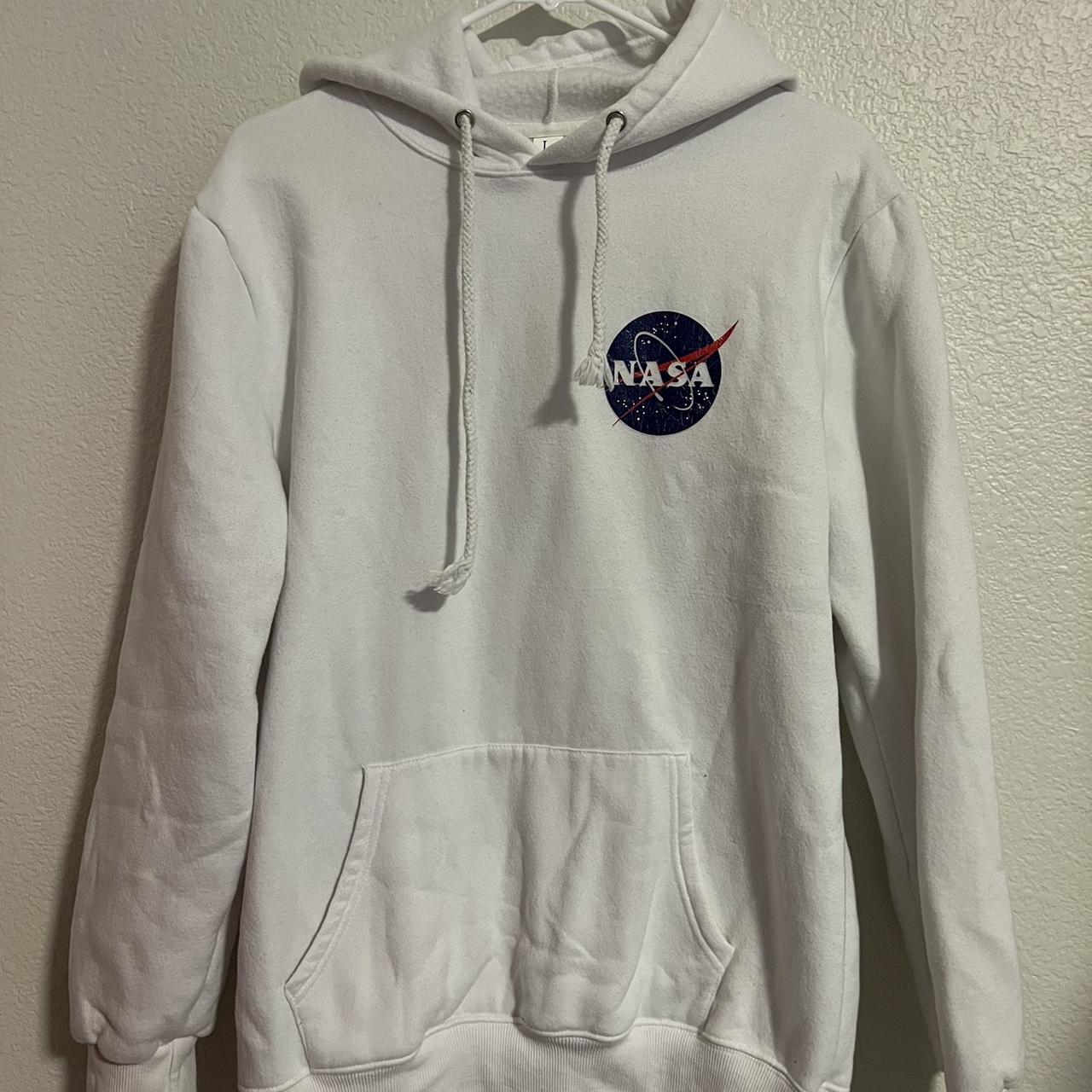 Large NASA White Hoodie Size Large (Fits a... - Depop