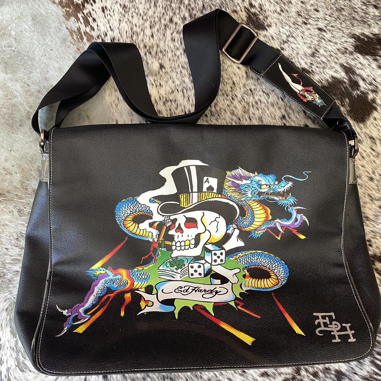 vintage Ed Hardy crossbody bag!!! vibrant beautiful... - Depop