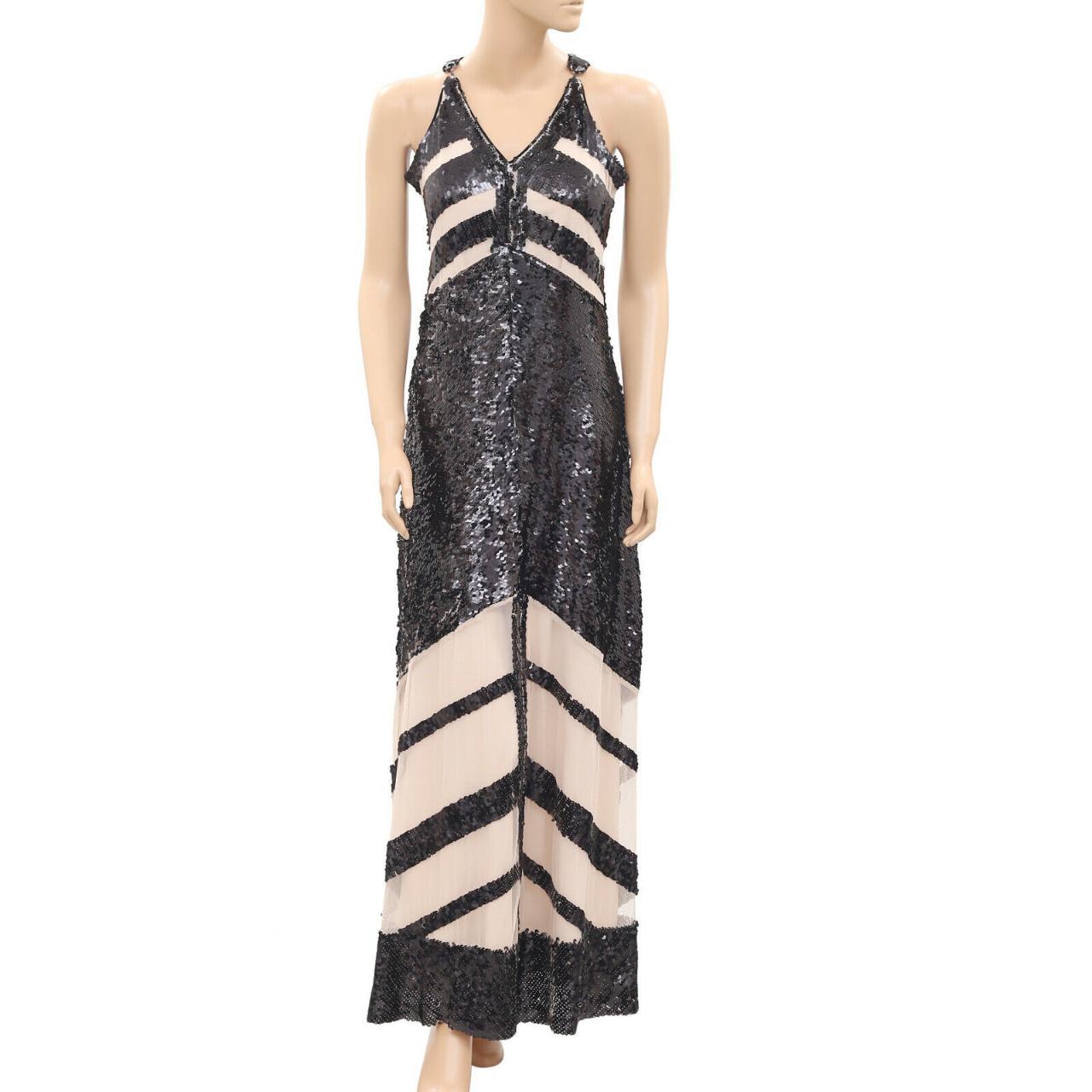 Uterque Sequin Embellished Long Maxi Dress Gown... - Depop