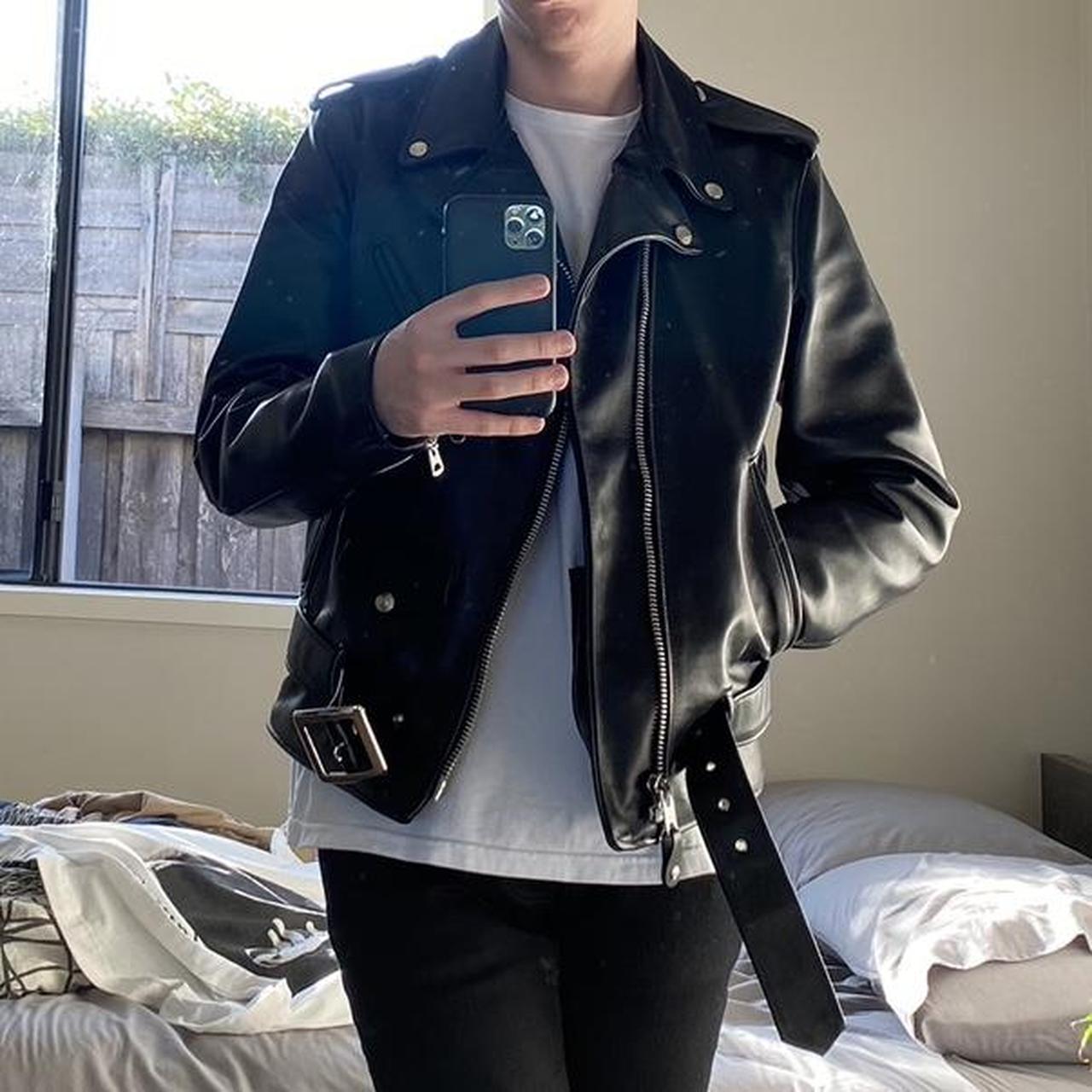 Schott NYC 118 Leather Motorcycle Jacket in size 34... - Depop