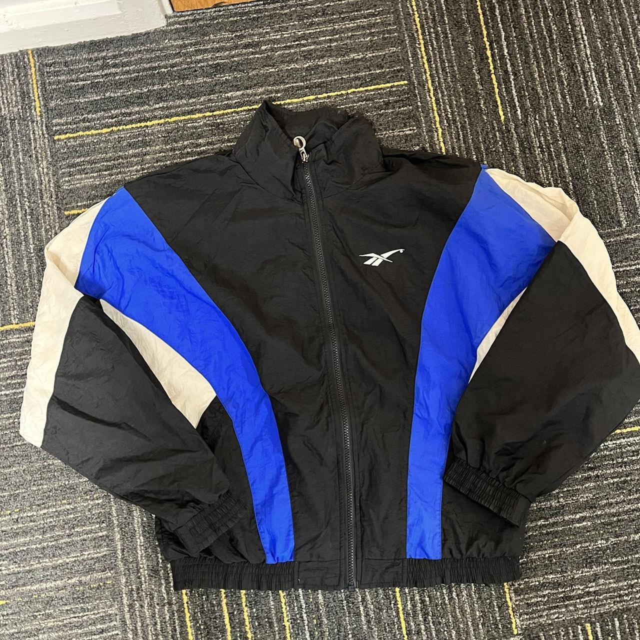 Reebok Men's Blue and White Jacket | Depop