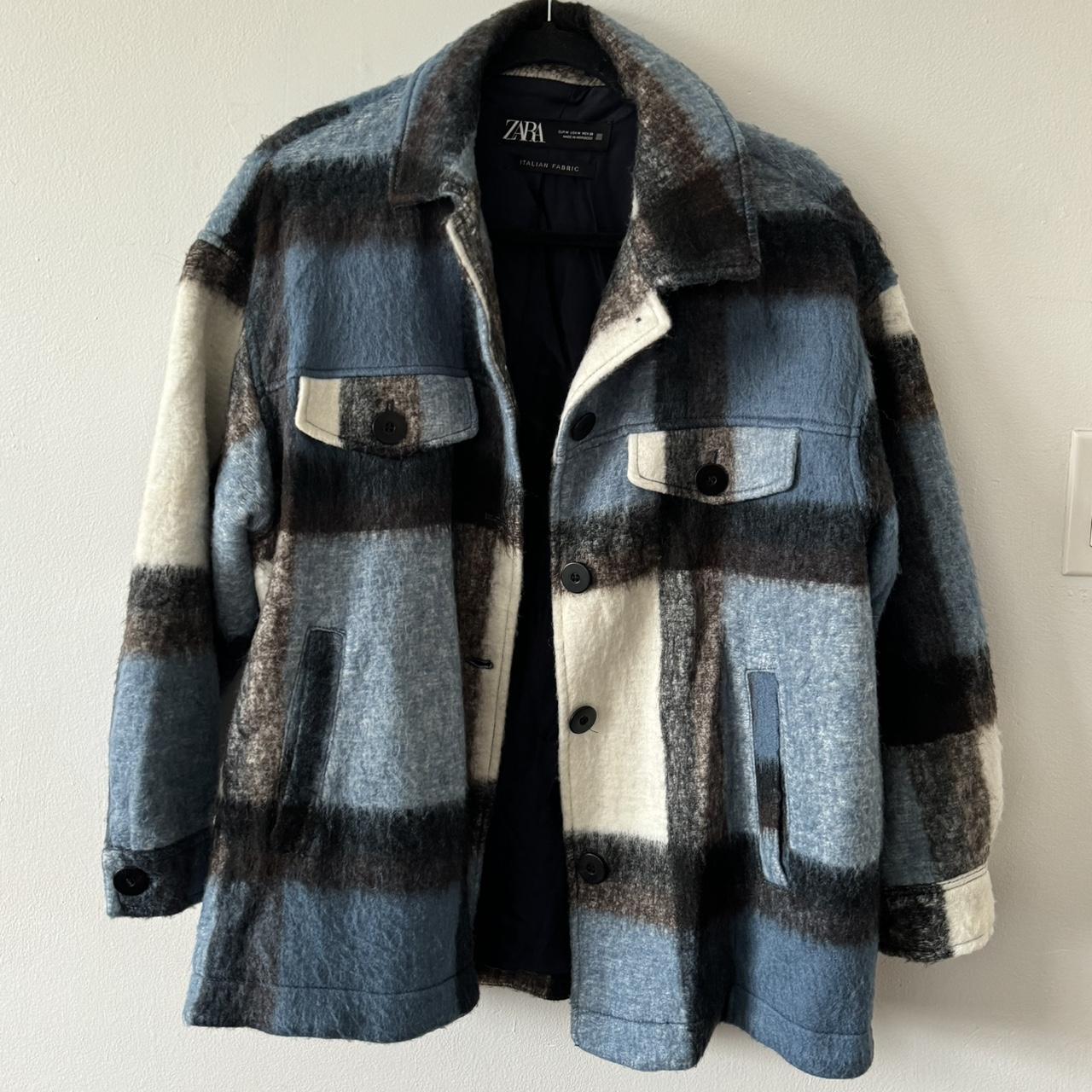 Zara blue plaid shacket. #zara #shacket #springjacket - Depop