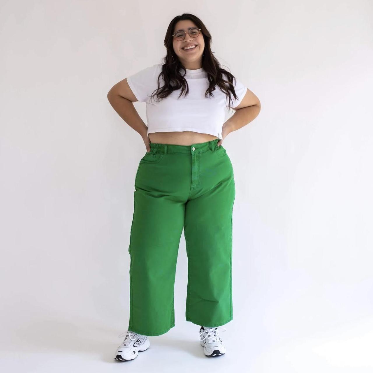 Shiny by nature pants xL green, they feel like the... - Depop