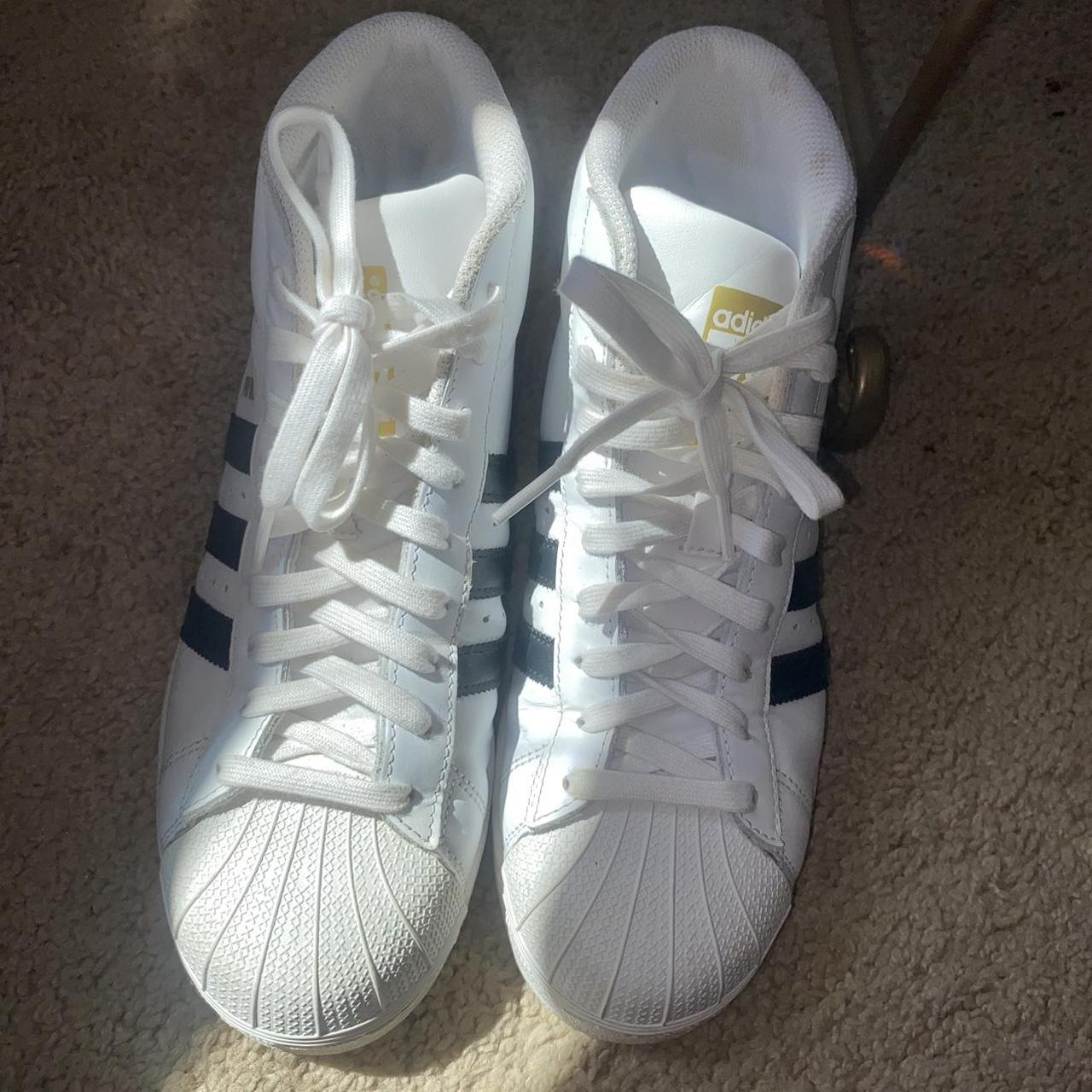 Pro Model Adidas Superstar high tops white, black... | Depop