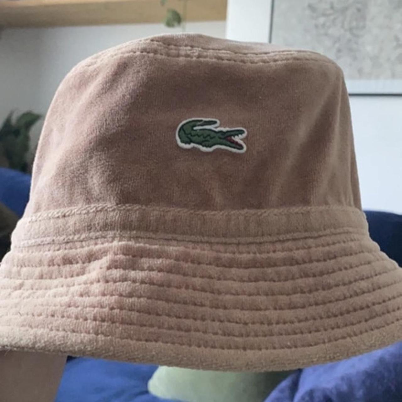 Dusty pink supreme x Lacoste velour velvet bucket... - Depop