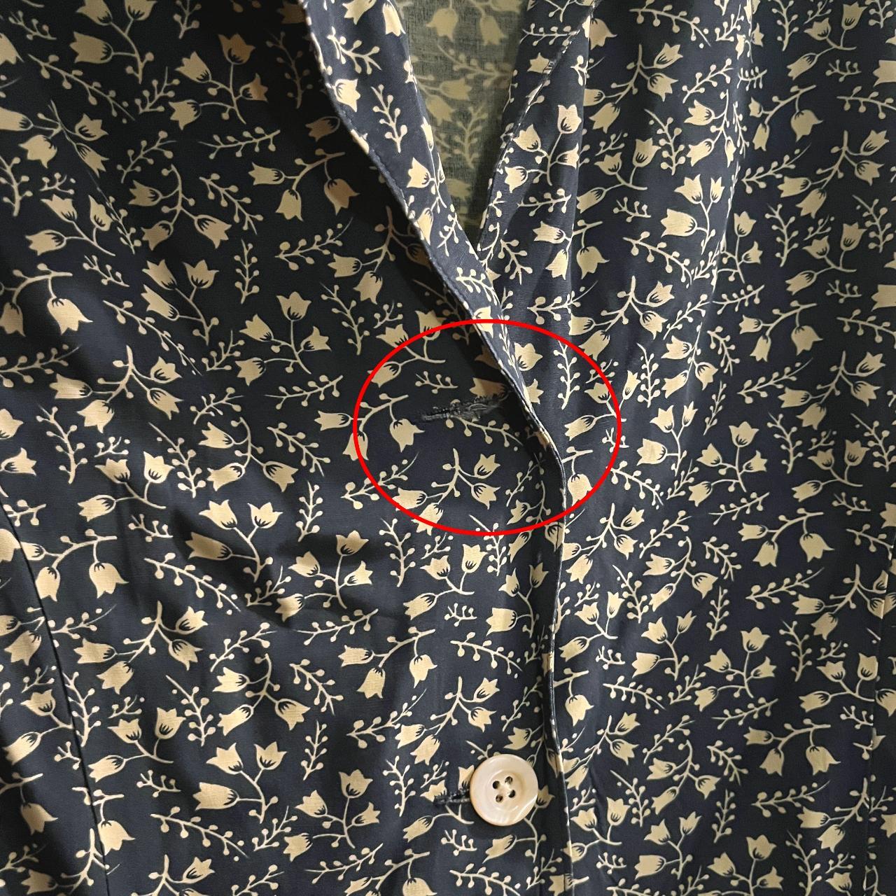 Banana Republic blouse in slate blue & cream calico... - Depop