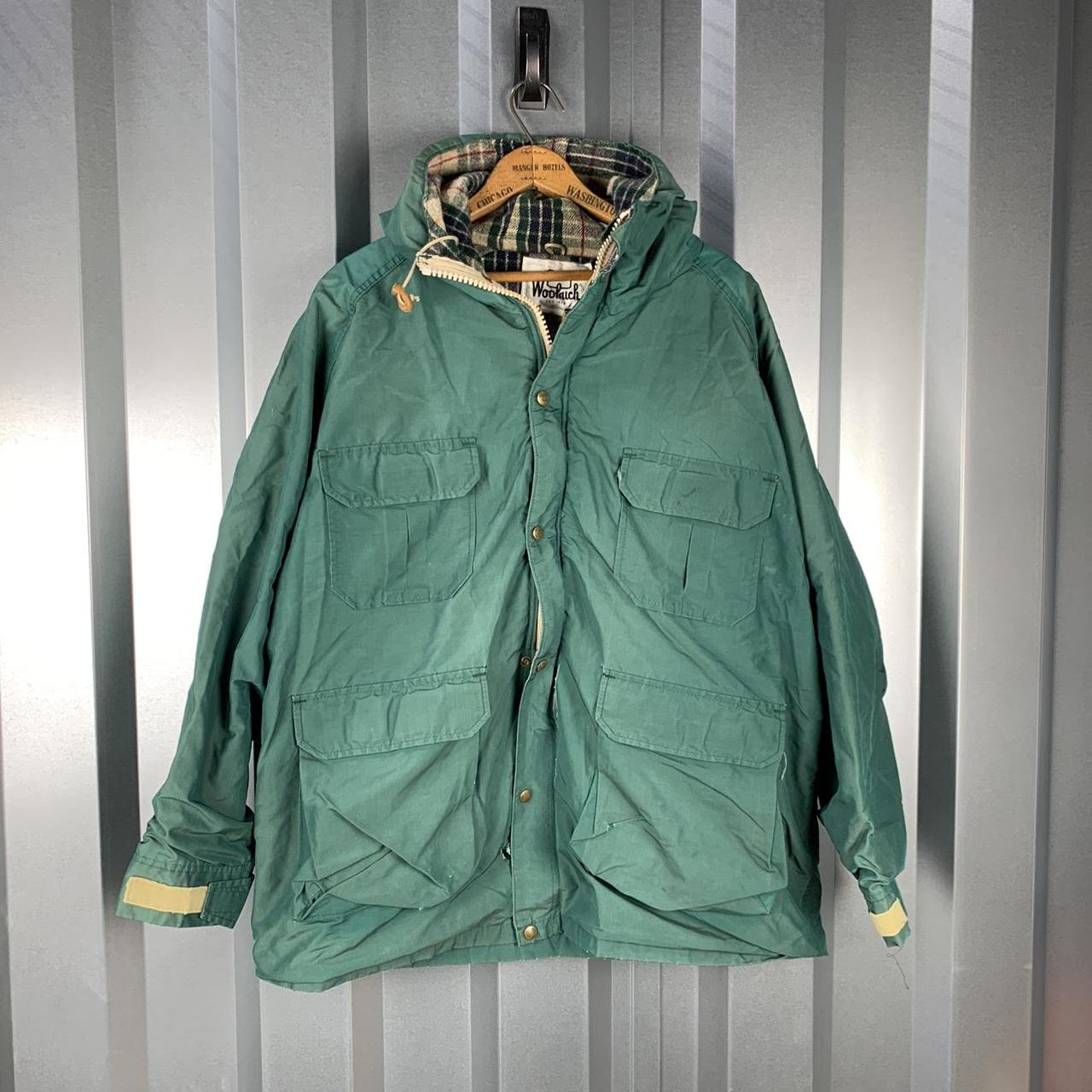 1990’s Vintage Woolrich Full Zip Iridescent Green... - Depop