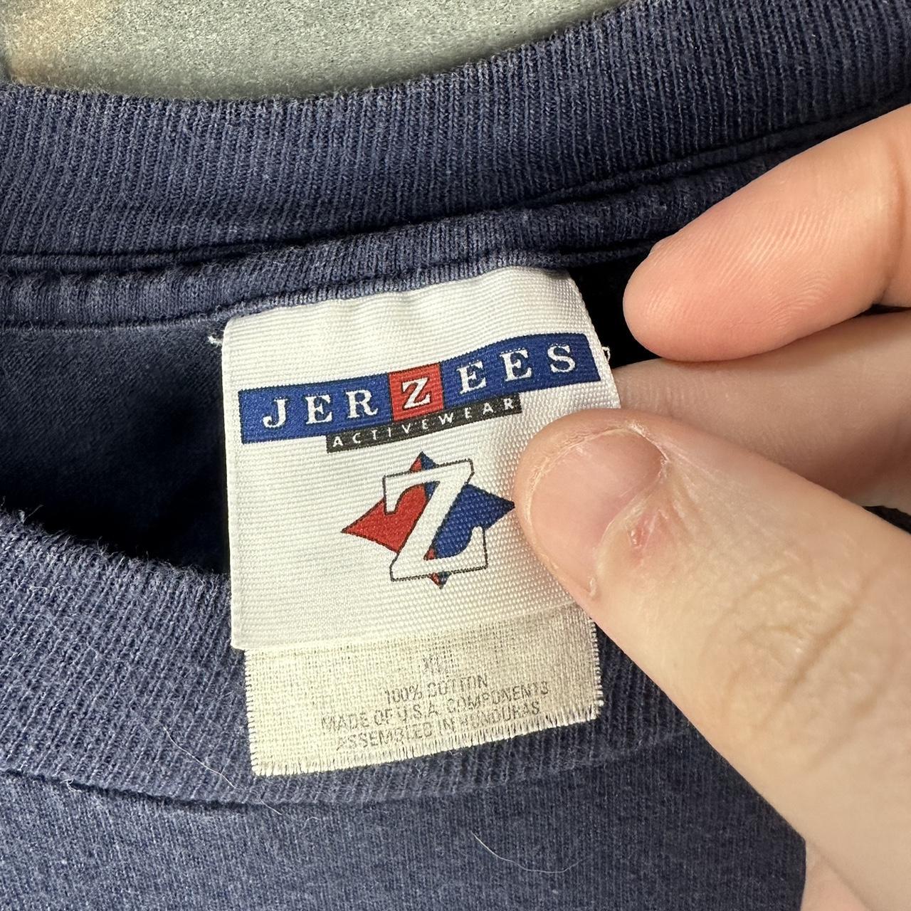 Vintage Basic Texture Be Thick Navy Blue Jerzees... - Depop