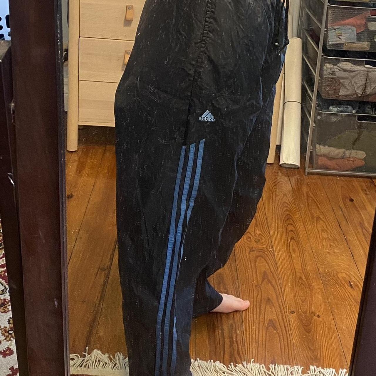 super cool adidas low rise baggy nylon... - Depop