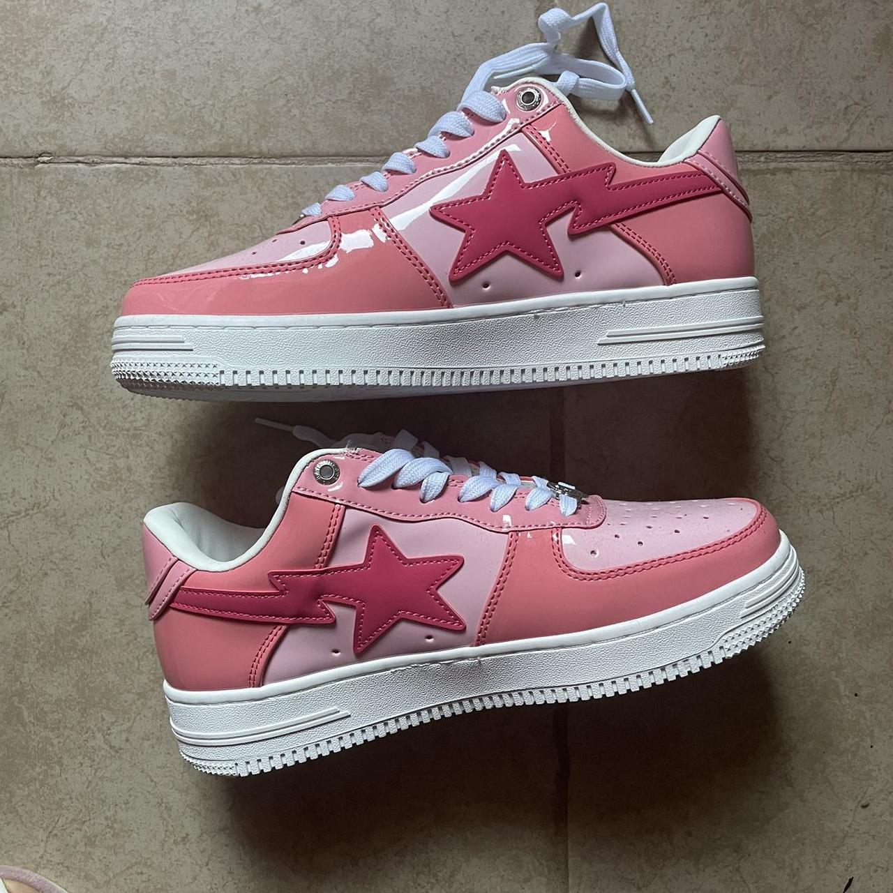 pink bapestas! labeled a size 8 in mens, size 9 in... - Depop