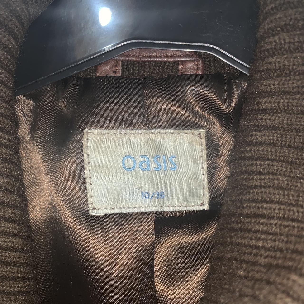 Leather Brown Womens Jacket Oasis Brand Size... - Depop