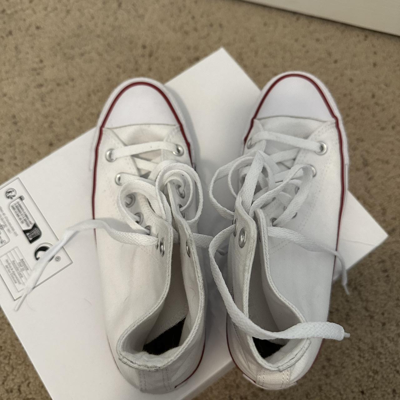 All white converse worn but not worn a lot selling... - Depop
