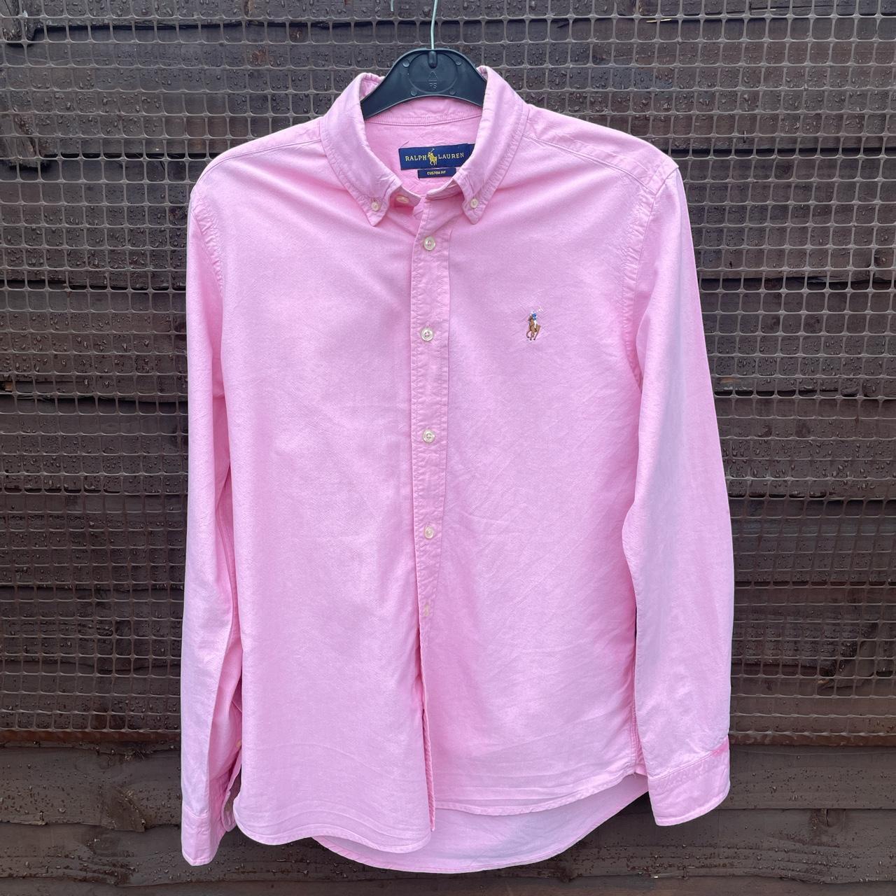 Lovely pink polo ralph lauren 100% cotton custom fit... - Depop