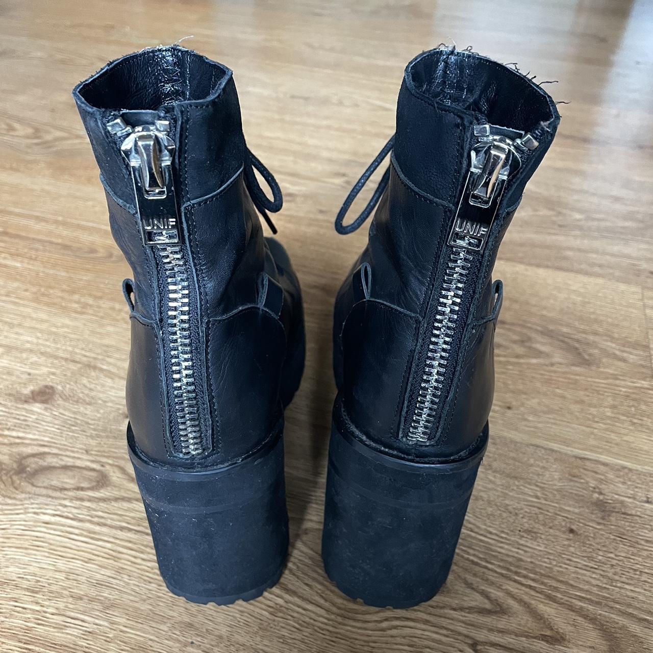 UNIF Reverb Platform Leather Boots 🌙100%... - Depop
