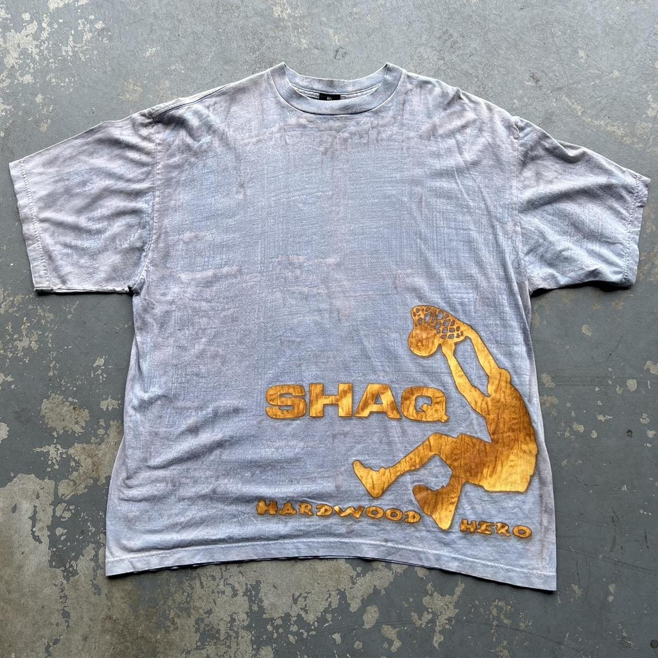 Vintage 90’s Shaq Hardwood Hero T-Shirt Tagged Size... - Depop