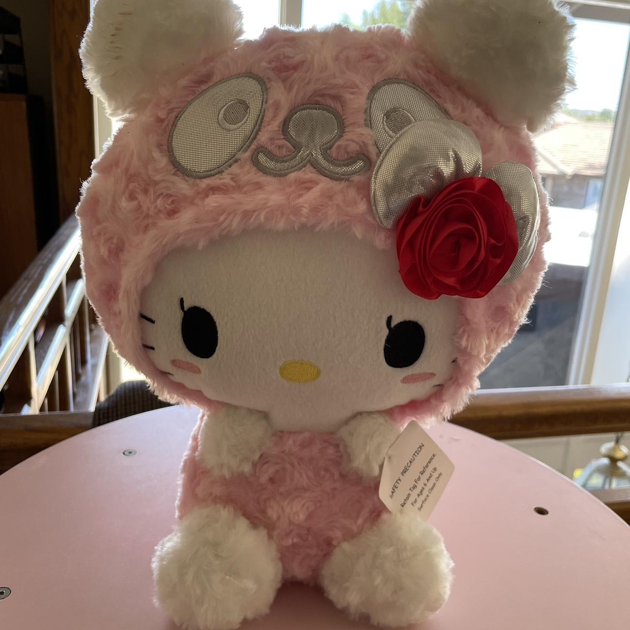 Mid size Hello kitty plush pink fluff panda... - Depop