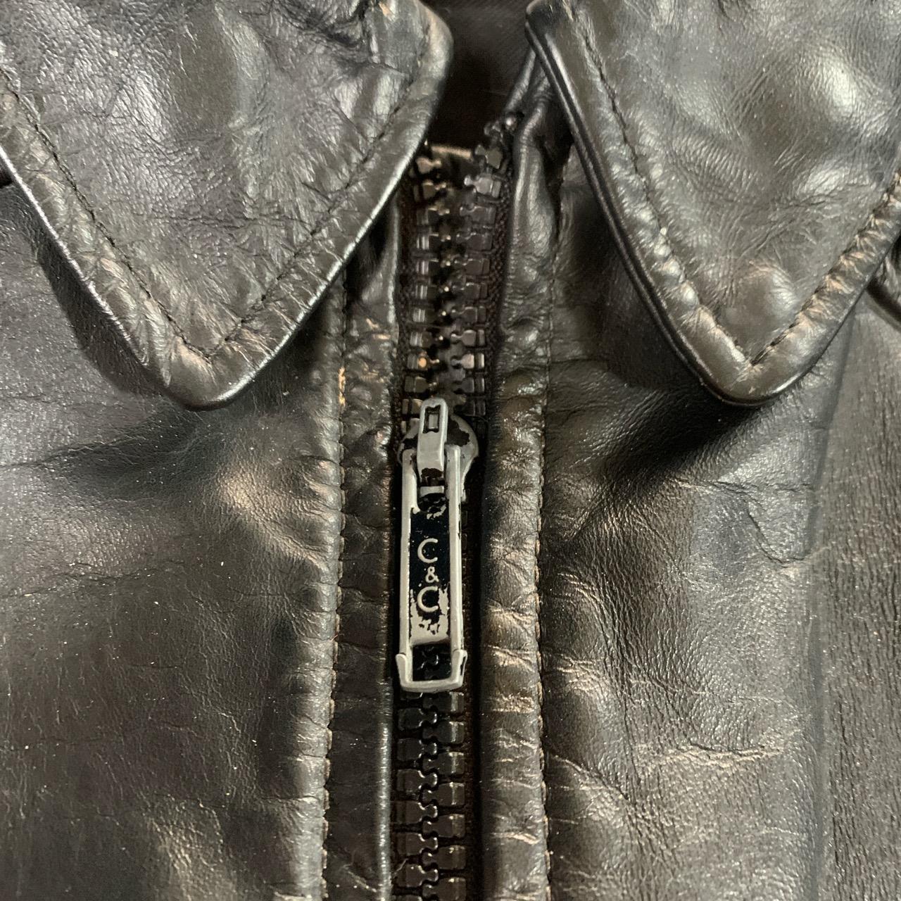 Vintage 1970s Brooks made in USA leather jacket... - Depop