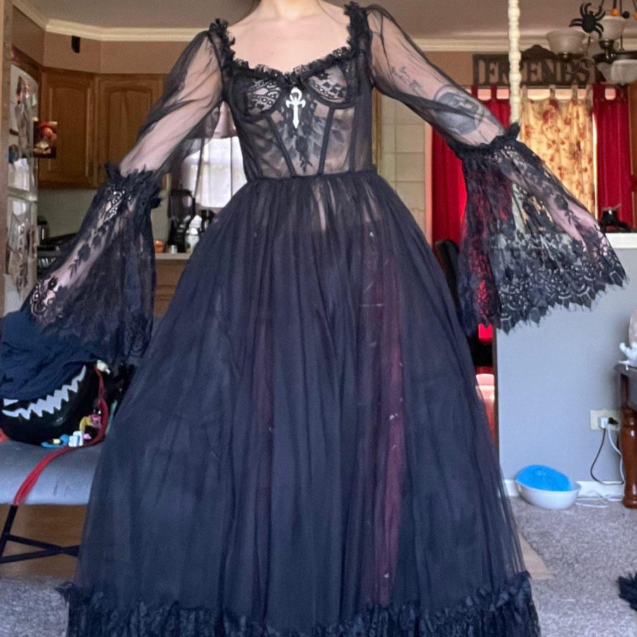 dolls kill dance with death dress worn twice: once... - Depop