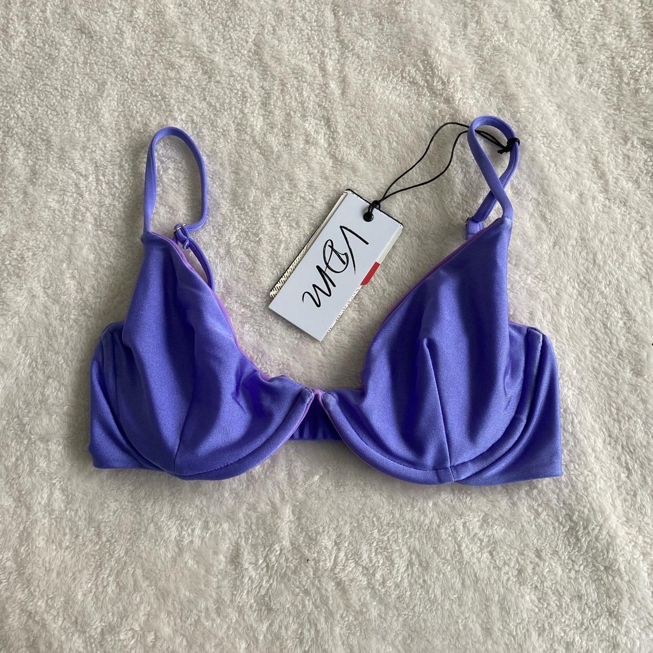 Purple blue underwire bikini top from VDM the... - Depop