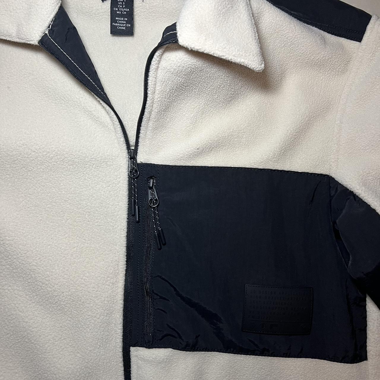 H&M Men’s Color Block Jacket Black and white (close... - Depop