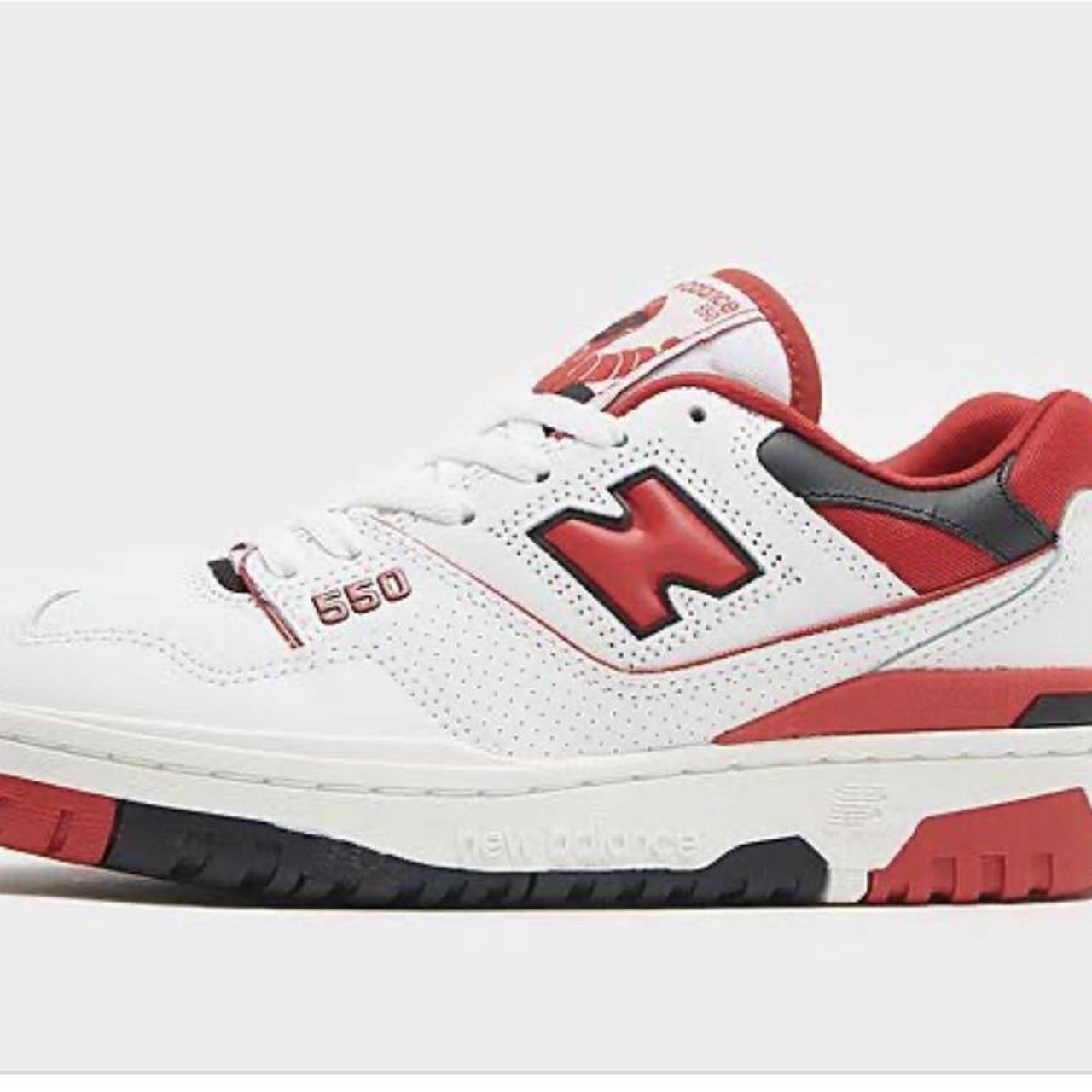 Selling my new balance red 550- these are brand new... - Depop