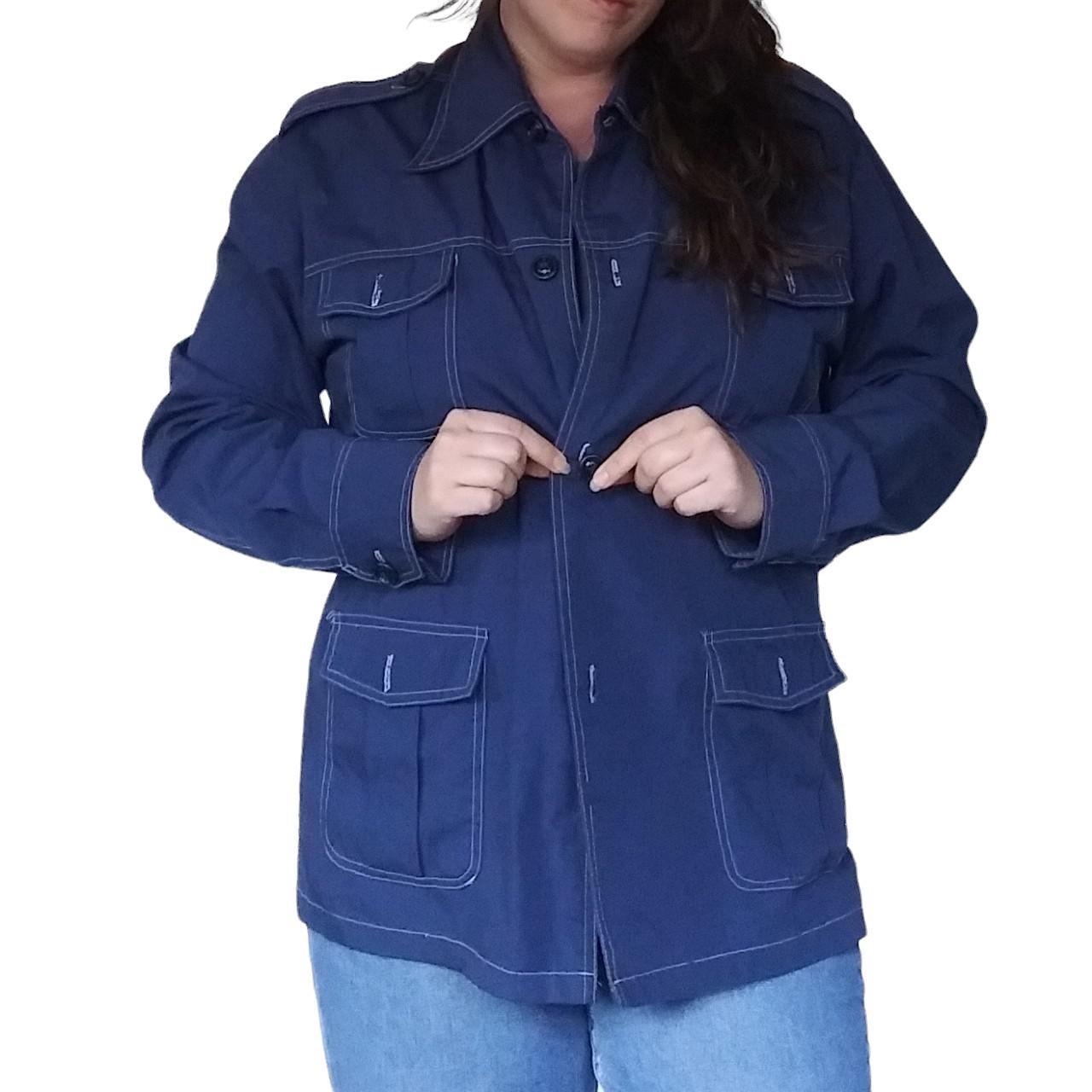 Vintage navy shirt jacket 🌈ABOUT THE ITEM☁️ Vintage... - Depop