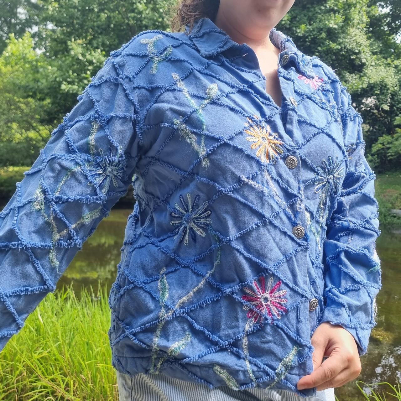 Quilted embroidered floral shacket 🌈ABOUT THE... | Depop