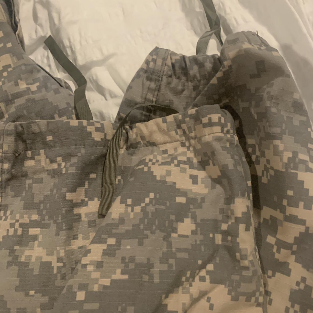 true army pants with drawstring ankles and bottom... - Depop