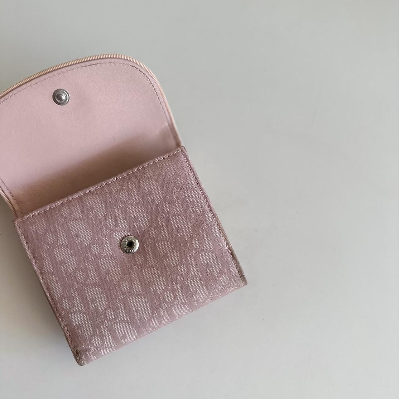 vintage dior wallet, dior pink monogram wallet... - Depop