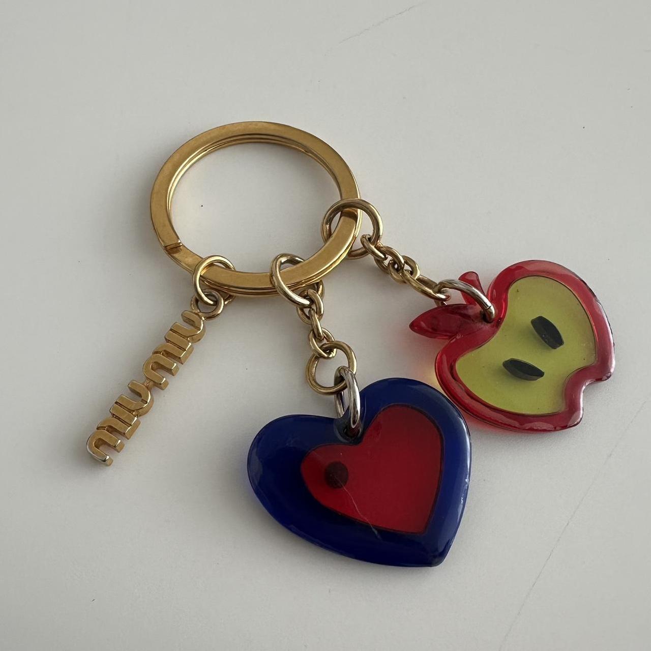 miu miu 2000s apple keychain cutest accessory with... - Depop