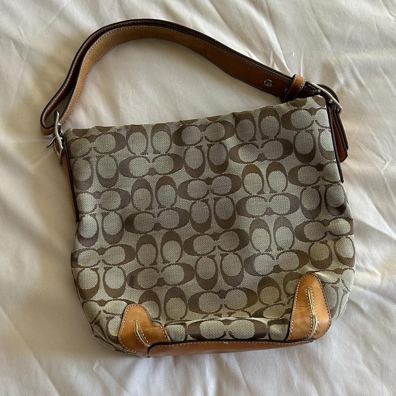 Vintage coach monogram shoulder bag / tote bag.... - Depop