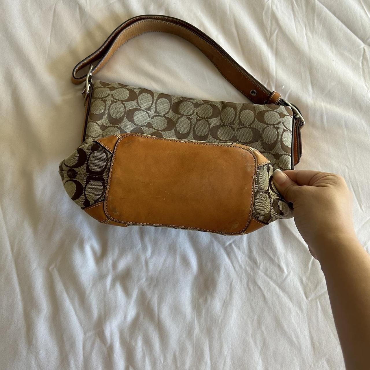 Vintage coach monogram shoulder bag / tote bag.... - Depop