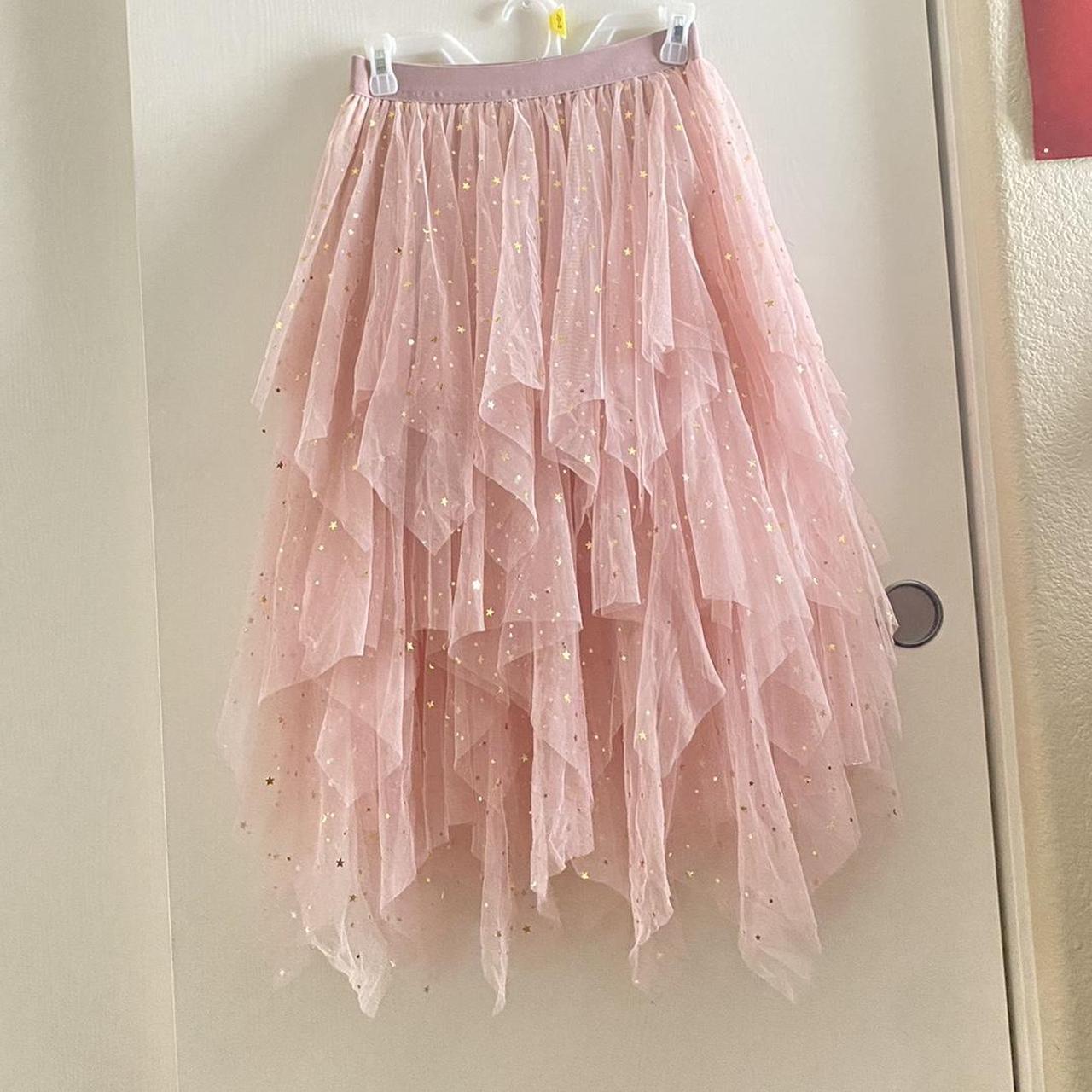 Prettiest pink tutu with gold stars! Size small... - Depop