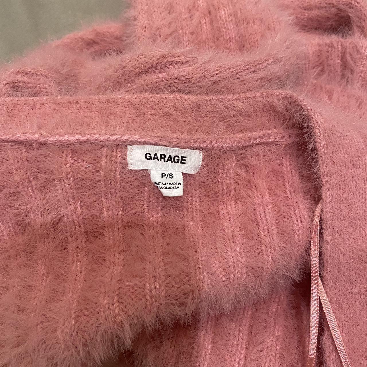Small pink and fluffy garage sweater #garage... - Depop