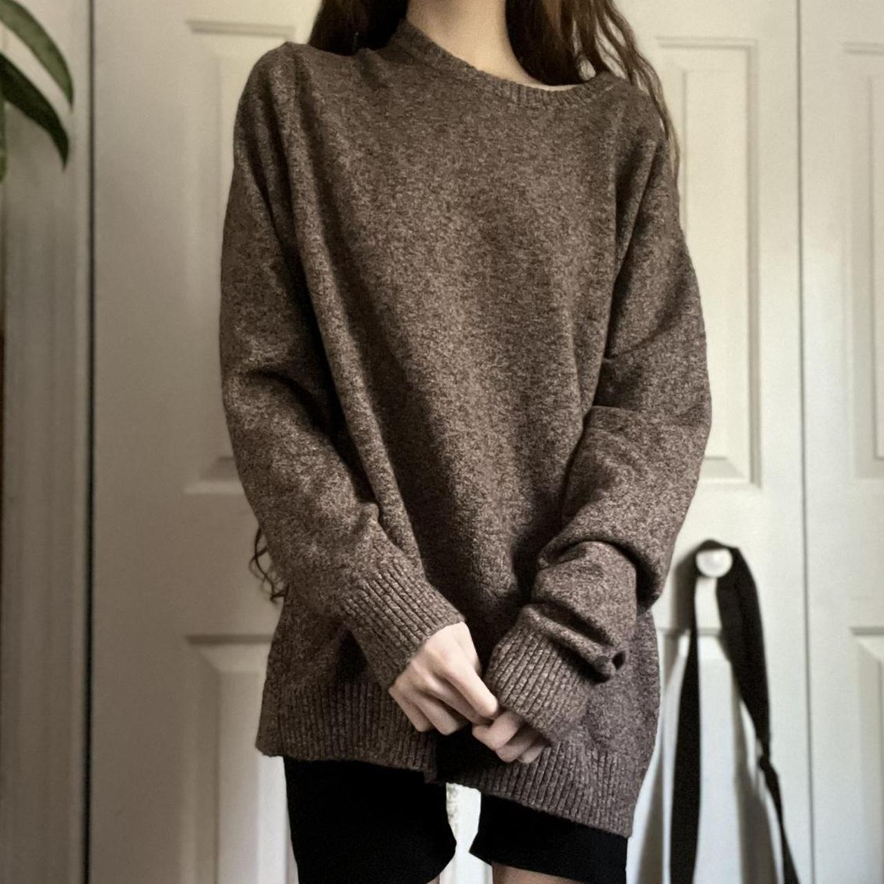 super soft and comfortable brown pullover... - Depop