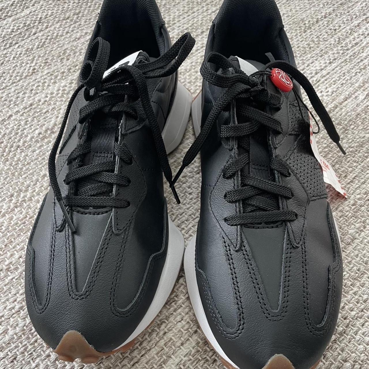 New Balance 327 trainers in black and white, brand... - Depop