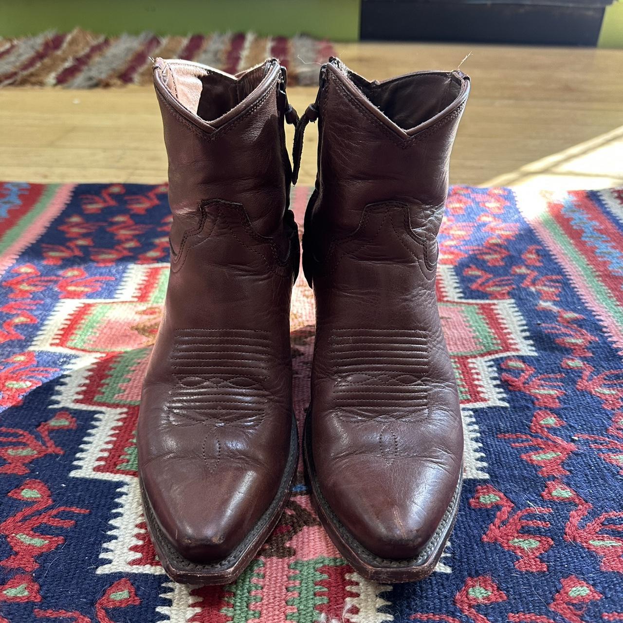 Brown leather Tecovas western boots are super cute... | Depop