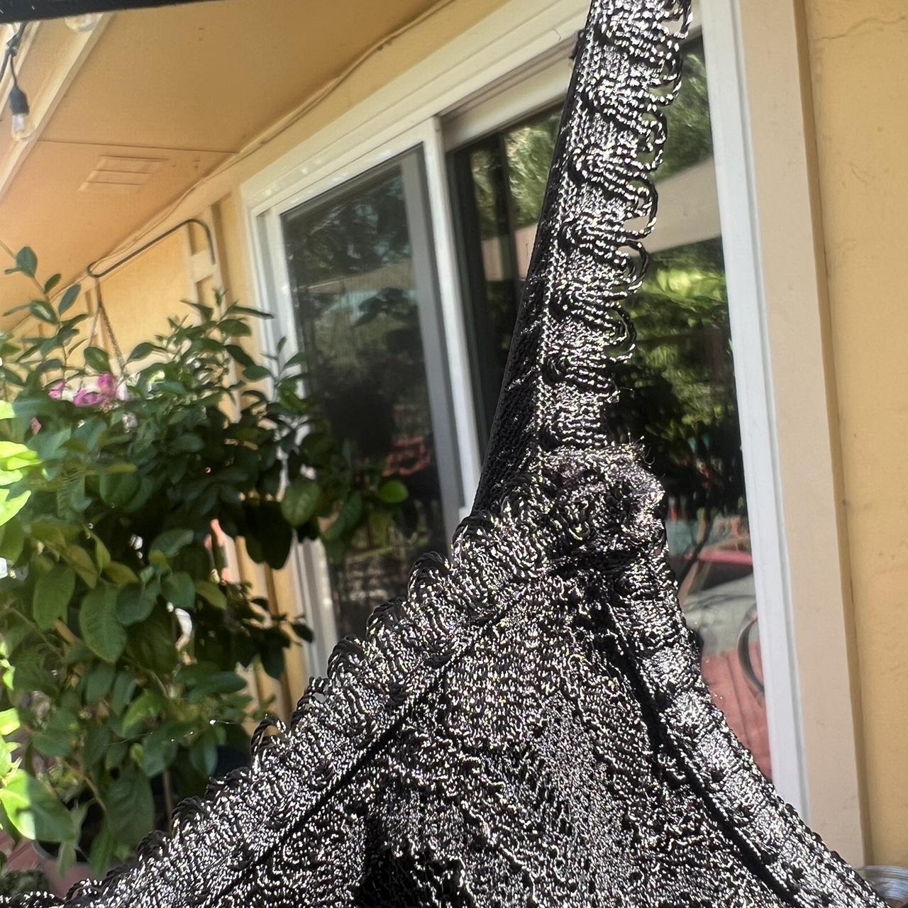 black see through lace tank top. Super cute fit and... - Depop