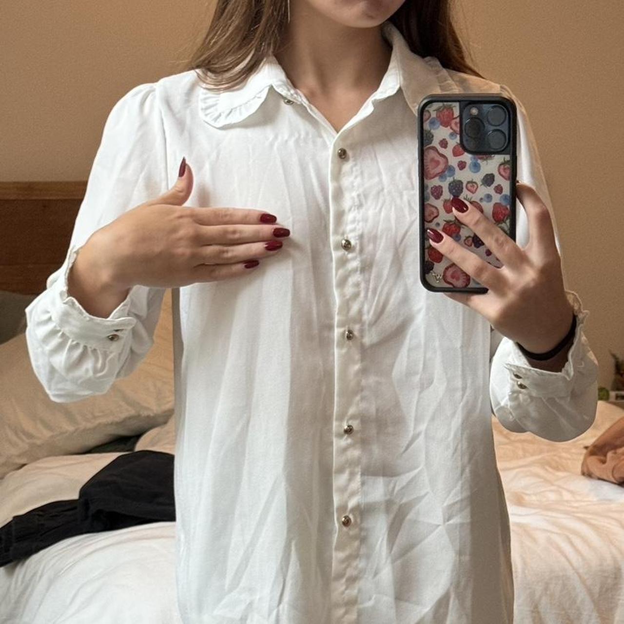 white button up blouse grace&chili - Depop