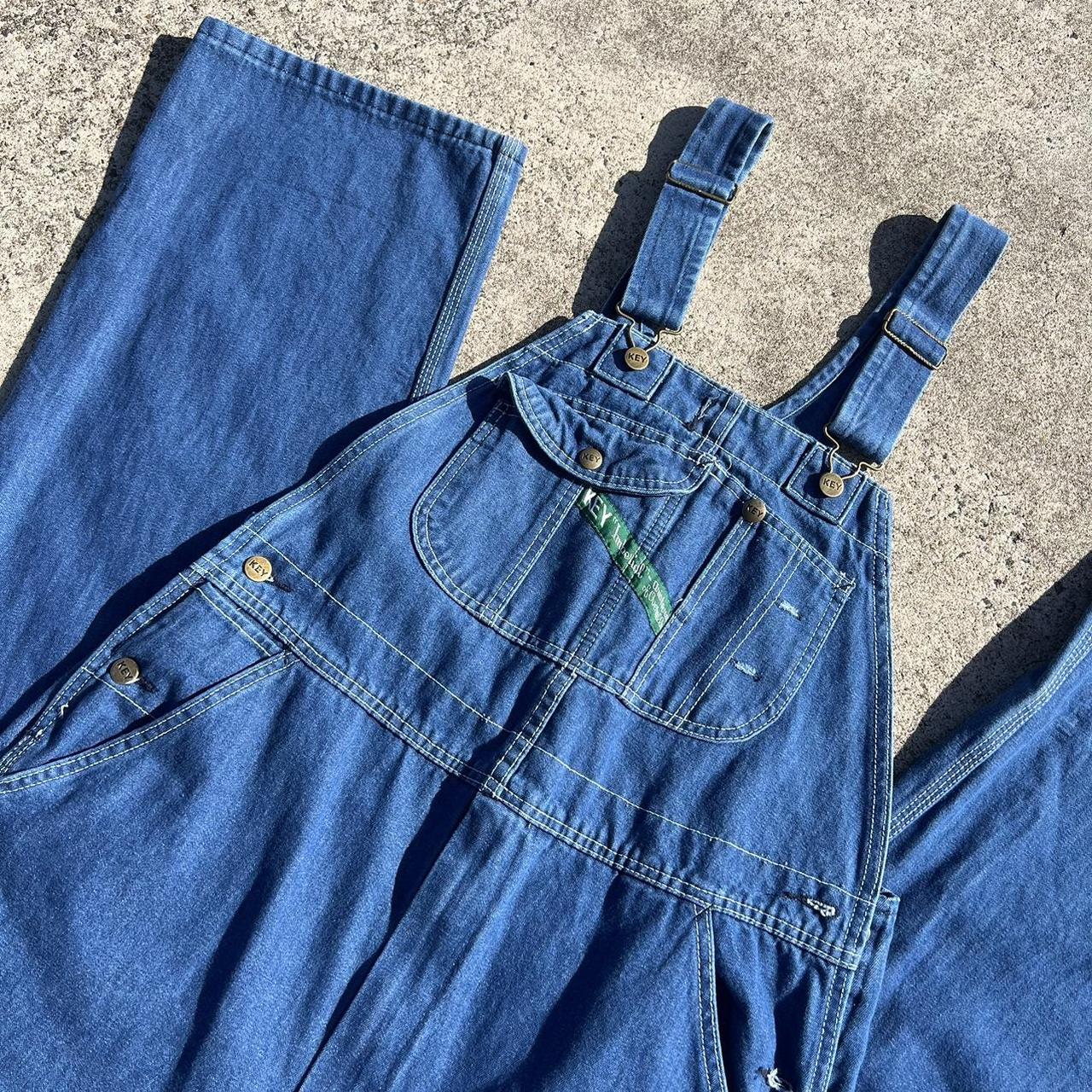 Vintage 90s Key Denim Overalls, size 34W/36L/10” leg... - Depop