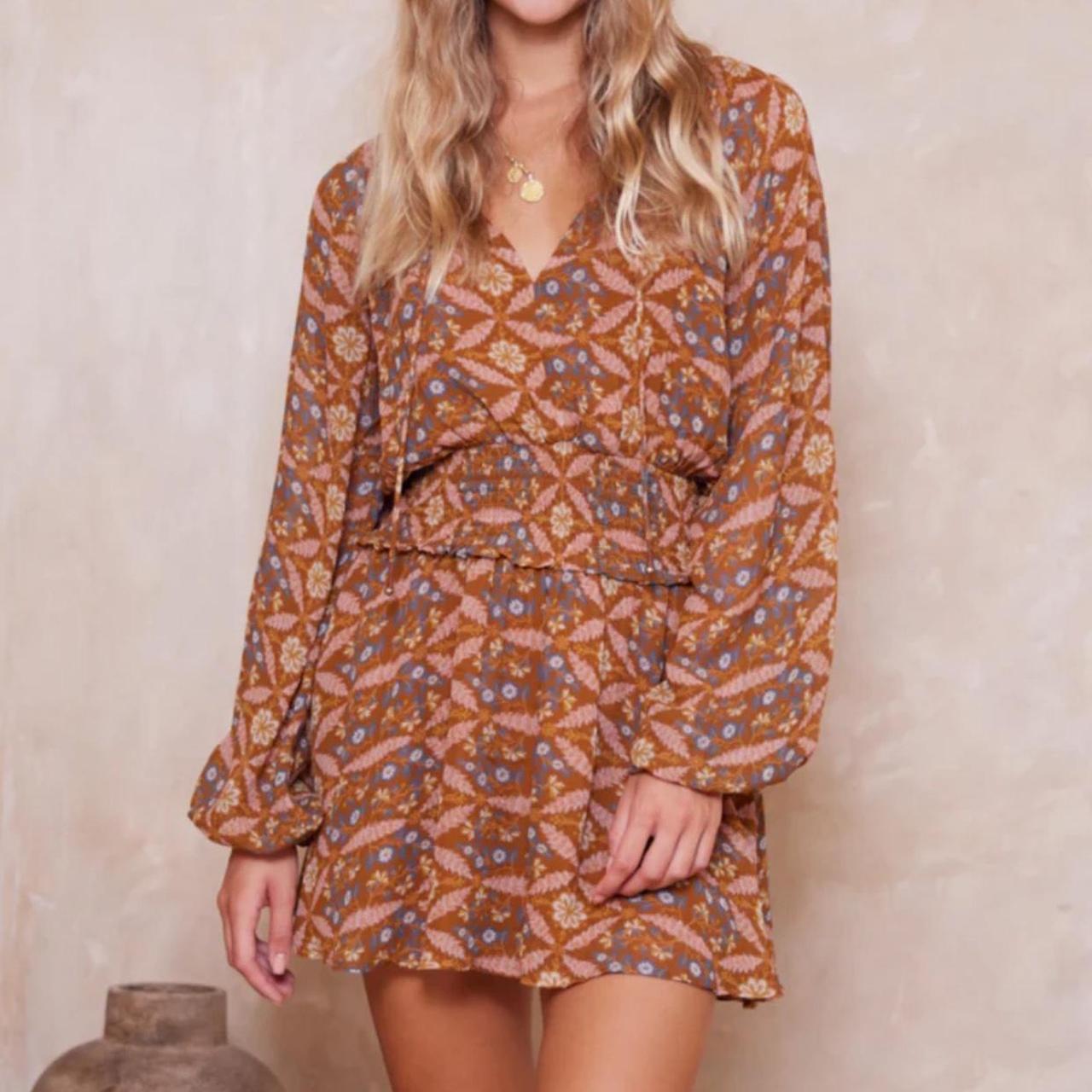 Tigerlily Alora Priya Mini Dress - Desert Dust Size... | Depop